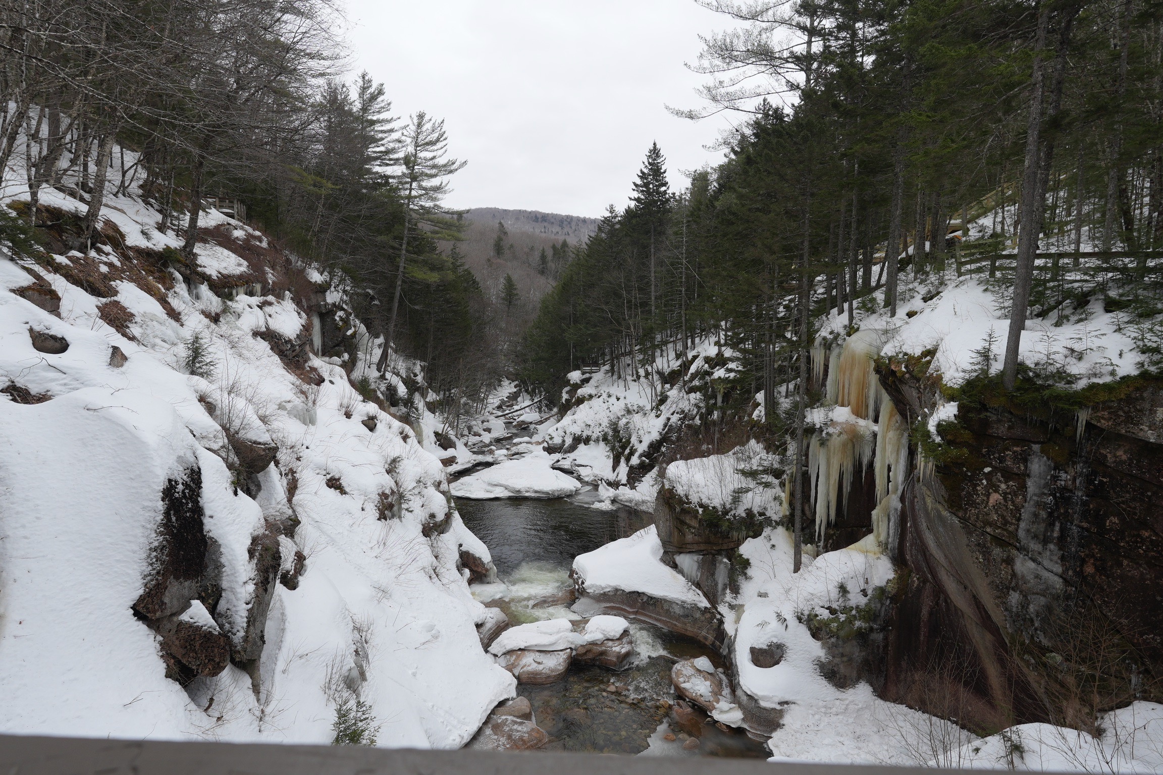 Explore Flume Gorge Loop in NH’s Frozen Wonderland